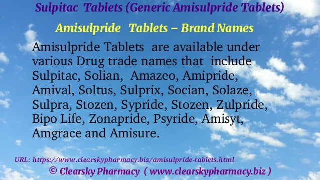 Sulpitac Tablets (Generic Amisulpride Tablets) | PDF