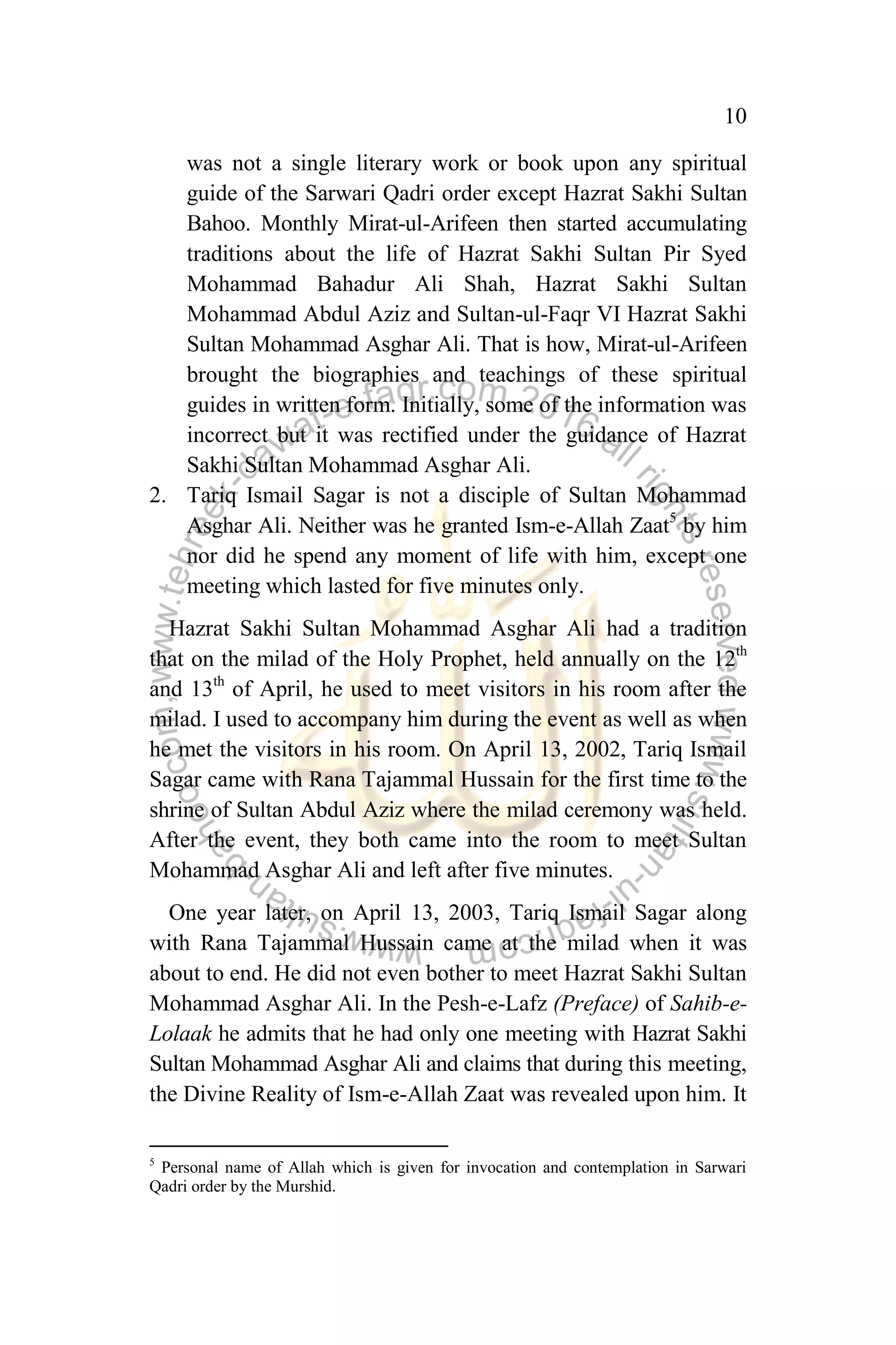 Sultan Mohammad Asghar Ali - Life & Teachings | PDF