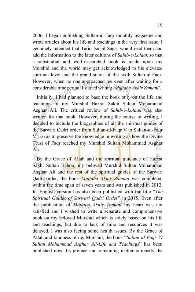 Sultan Mohammad Asghar Ali - Life & Teachings | PDF
