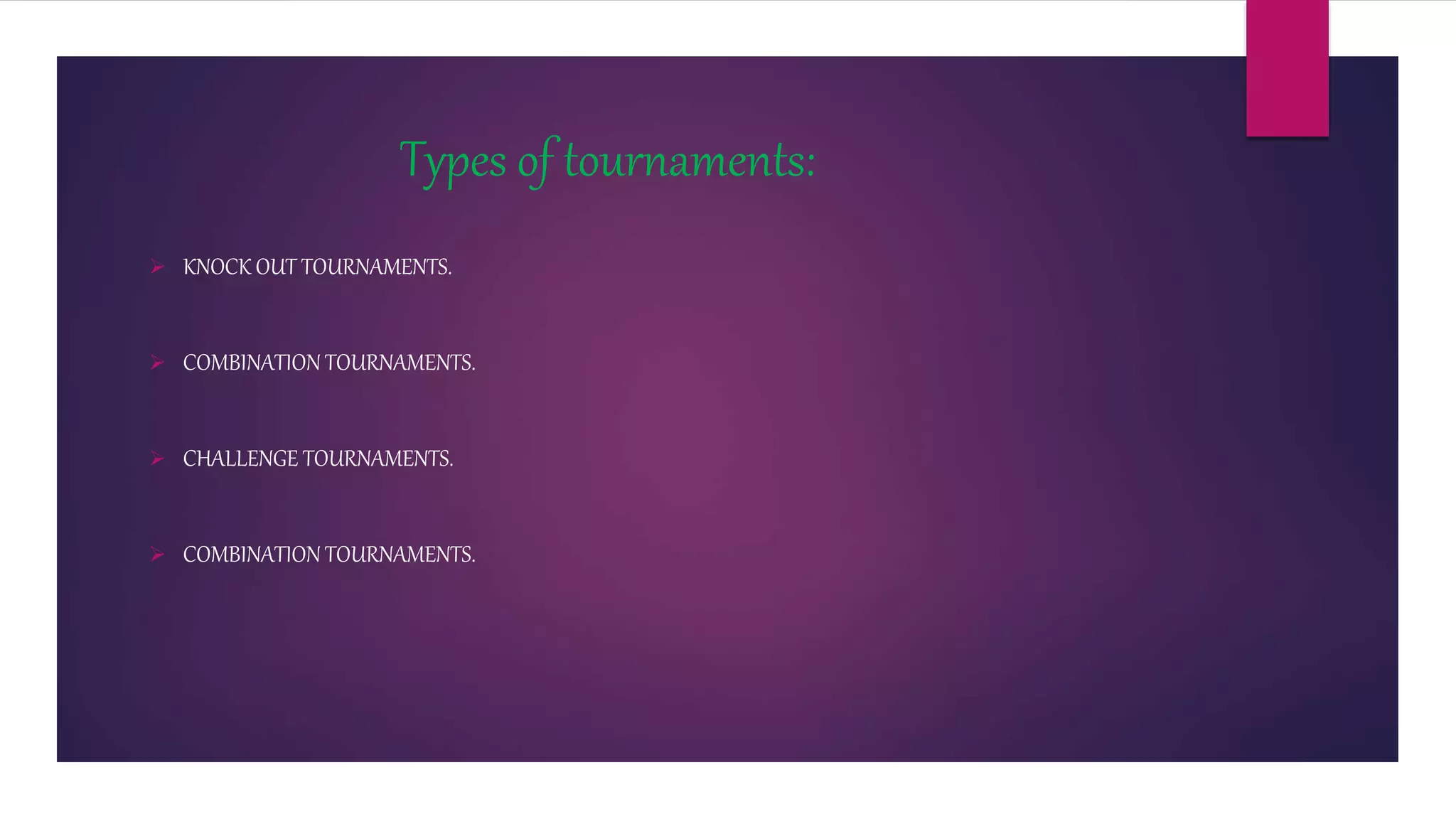 Types of tournaments (knock out) | PPTX
