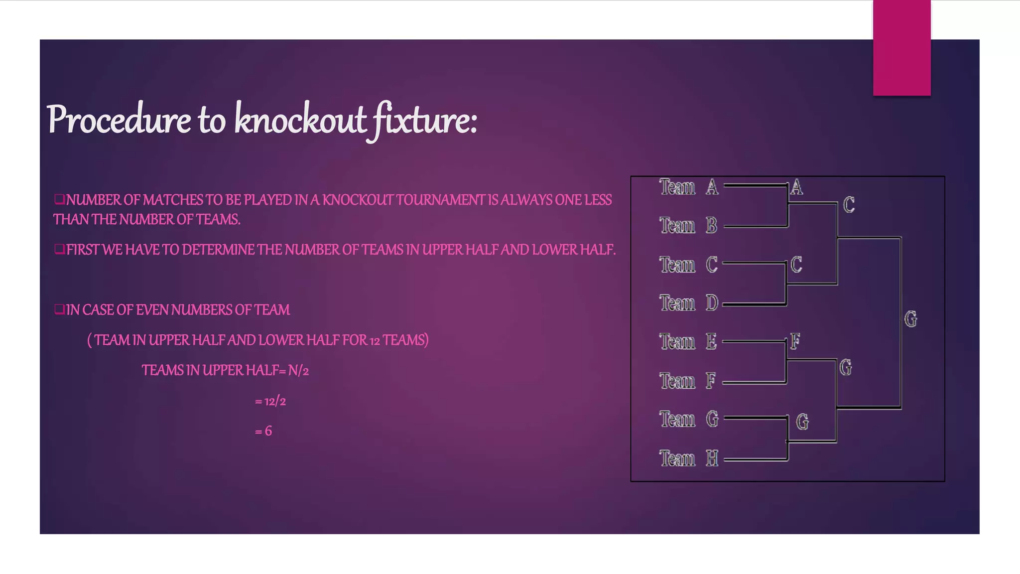 Types of tournaments (knock out) | PPTX