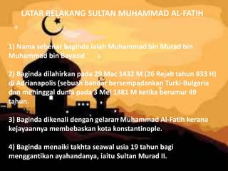 Sultan muhammad al fatih | PPTX