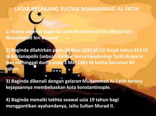 Sultan muhammad al fatih | PPTX