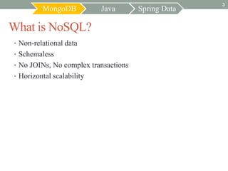 MongoDB + Java + Spring Data | PPT