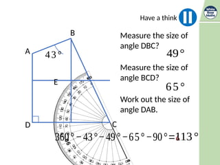 Geometry - Angles - Measure angles up to 180 | PPTX