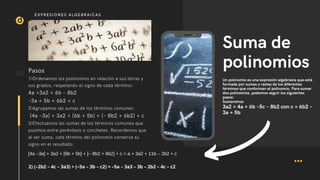 Suma de expresiones algebraicas | PDF
