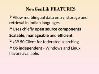 NewGenLibrary Automation Software for librtaries | PPT