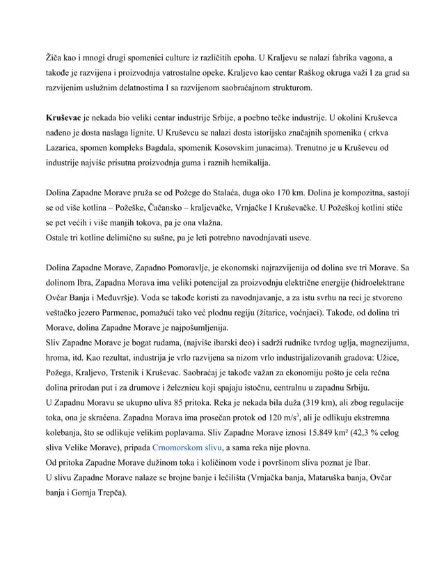 Sumadija i pomoravlje | DOC