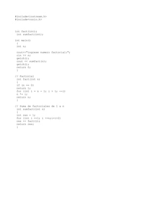 Suma factoriales impares | TXT