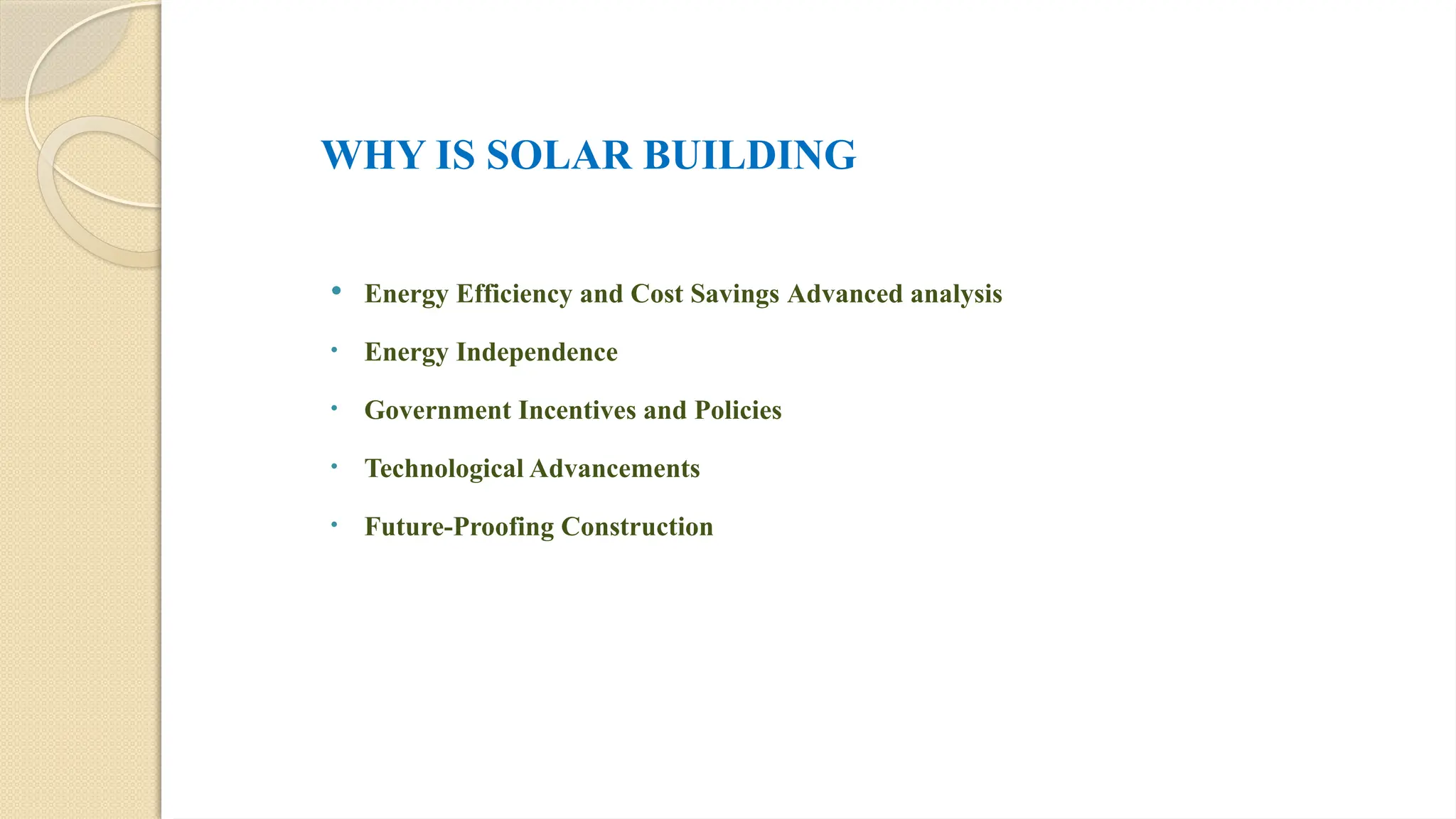 Solar building presentation on engineering | PPTX