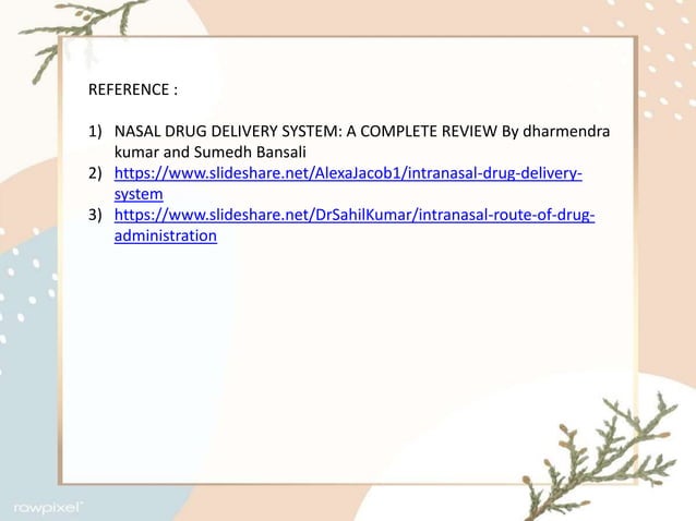 Intranasal drug delivery system | PPTX