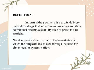 Intranasal drug delivery system | PPTX