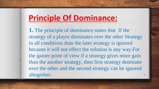 Game Theory - Dominance Strategy | PPTX