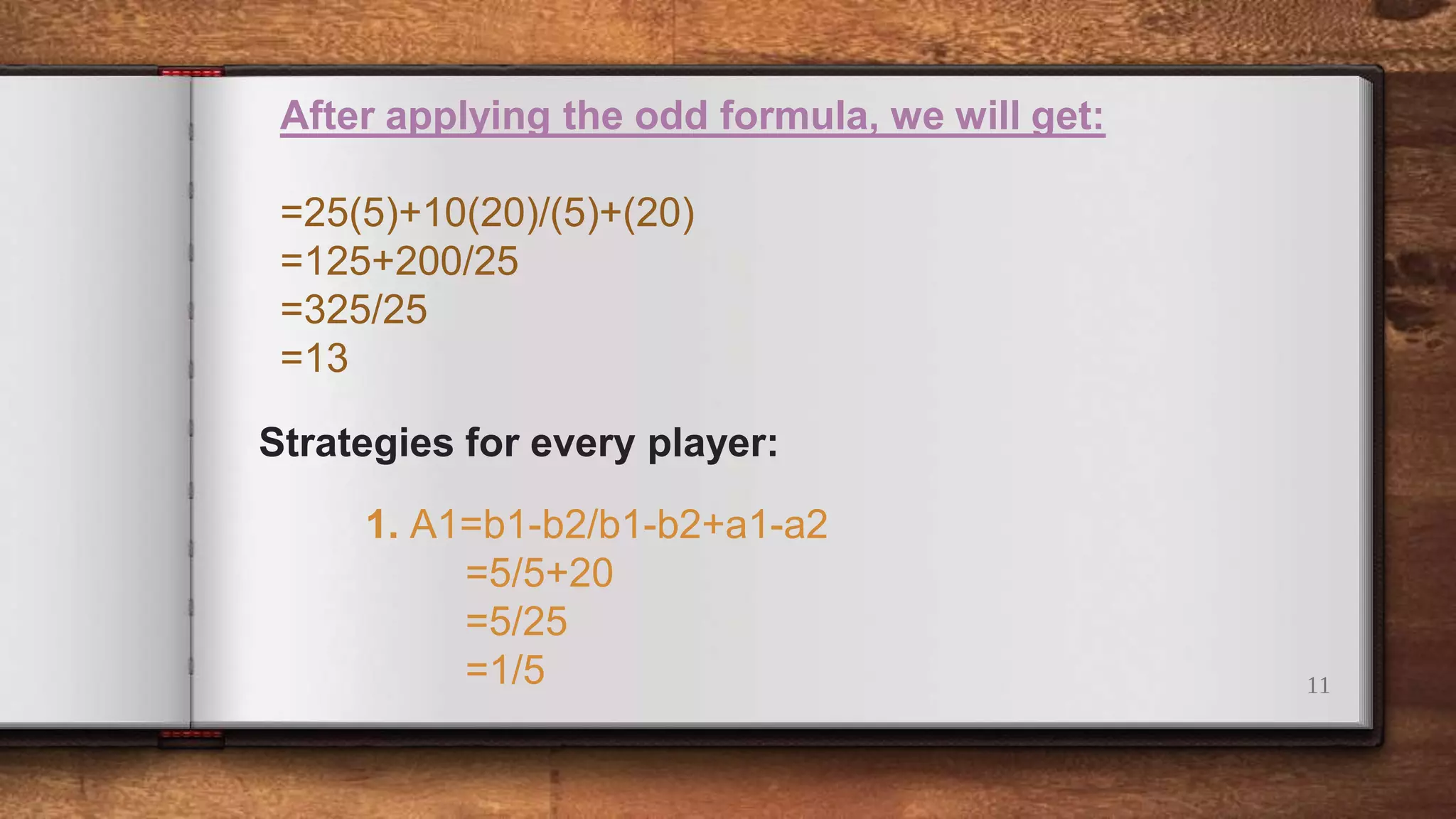 GAME THEORY - Problems on Dominance principle | PPTX