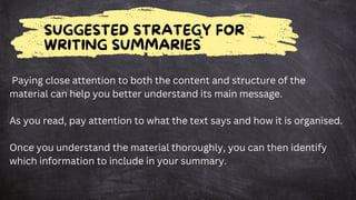 Sumamrising fand Paraphrasing for AS EGP | PDF