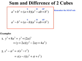 Factoring Sum And Difference Of Cubes