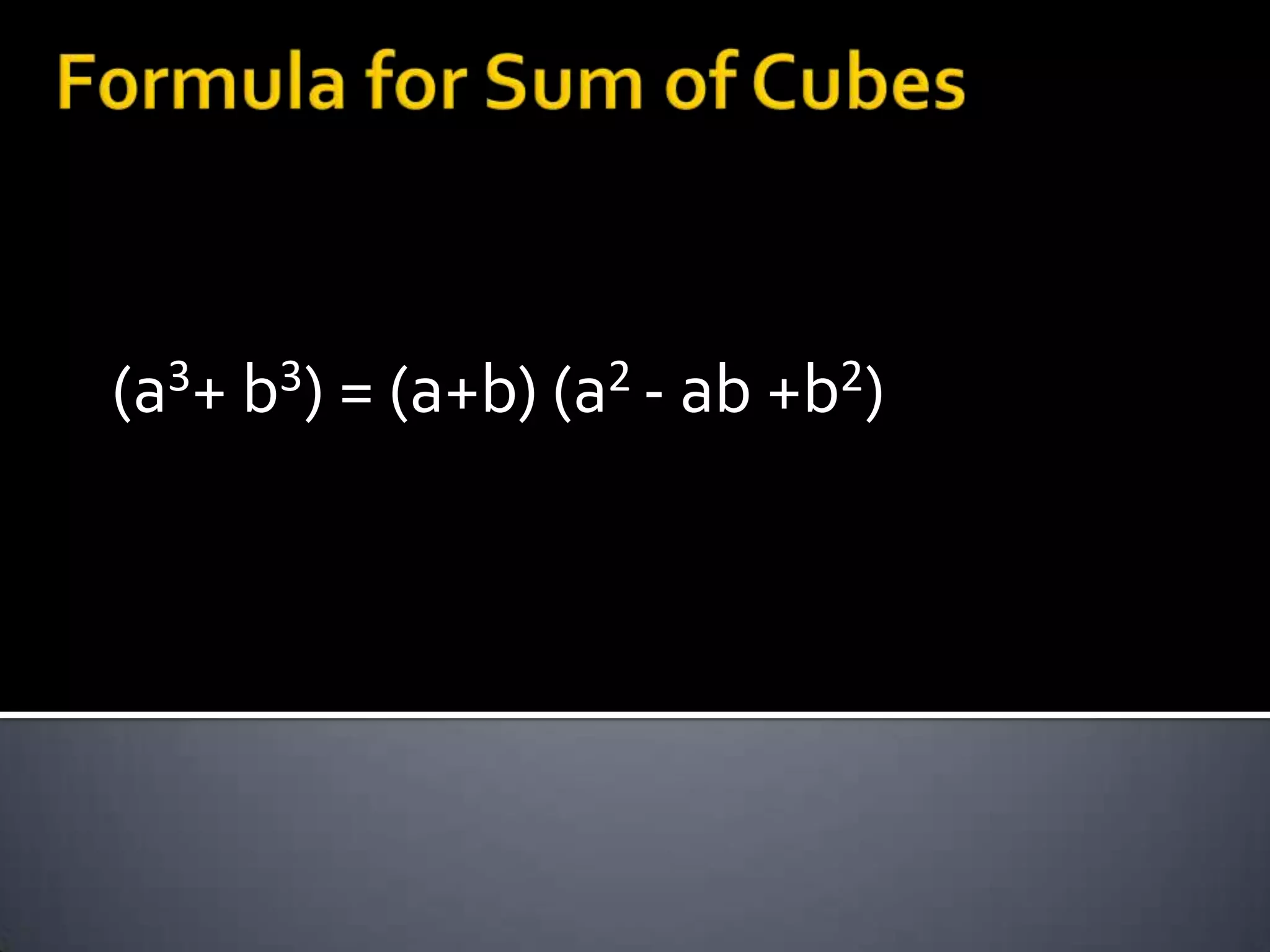 Sum and difference of cubes | PPTX