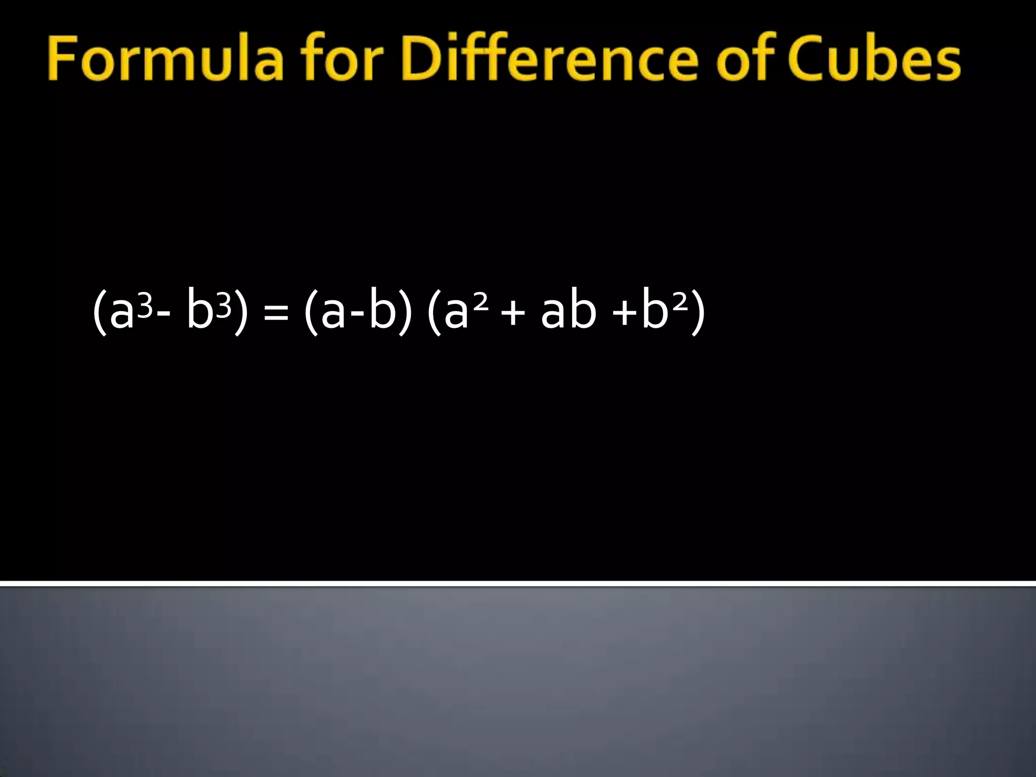 Difference Of Cubes