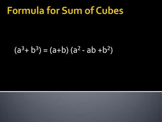 Sum and difference of cubes | PPTX