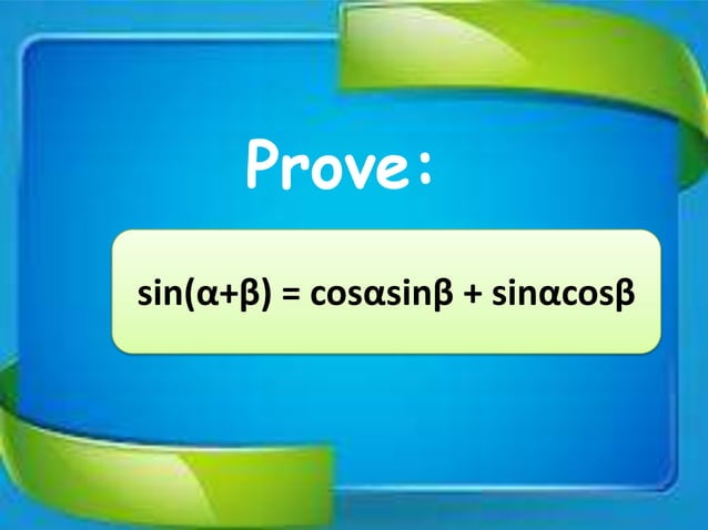 Proof on Sum and Difference of Trigonometric Identities | PPTX ...