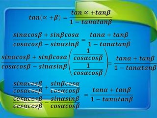 Proof on Sum and Difference of Trigonometric Identities | PPTX