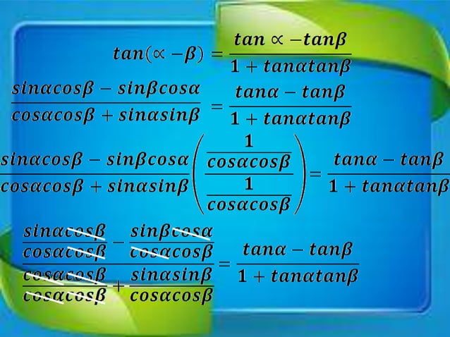 Proof on Sum and Difference of Trigonometric Identities | PPTX | Physics | Science