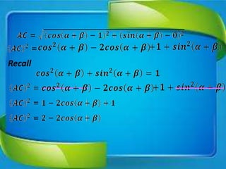 Proof on Sum and Difference of Trigonometric Identities | PPTX