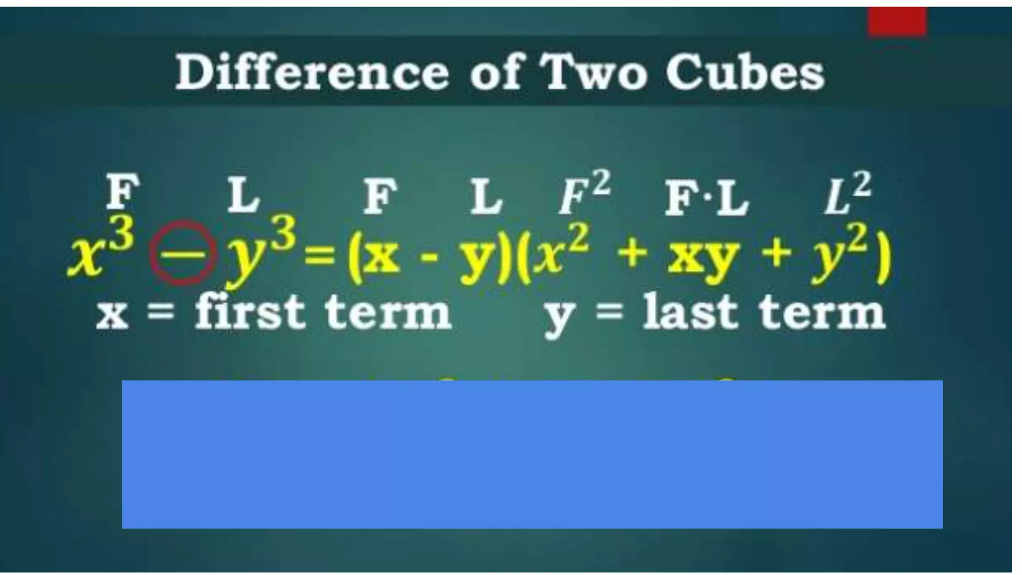 Sum and difference of two cubes | PPTX