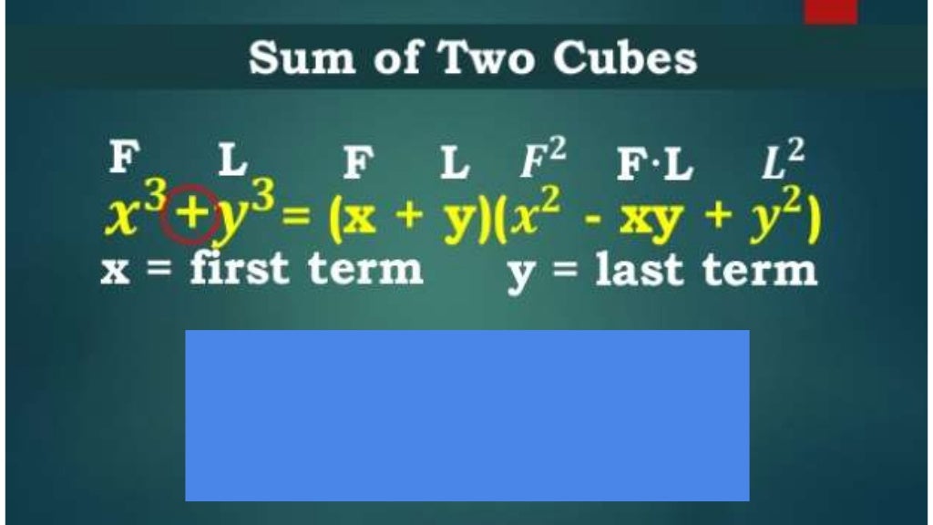 Sum and difference of two cubes