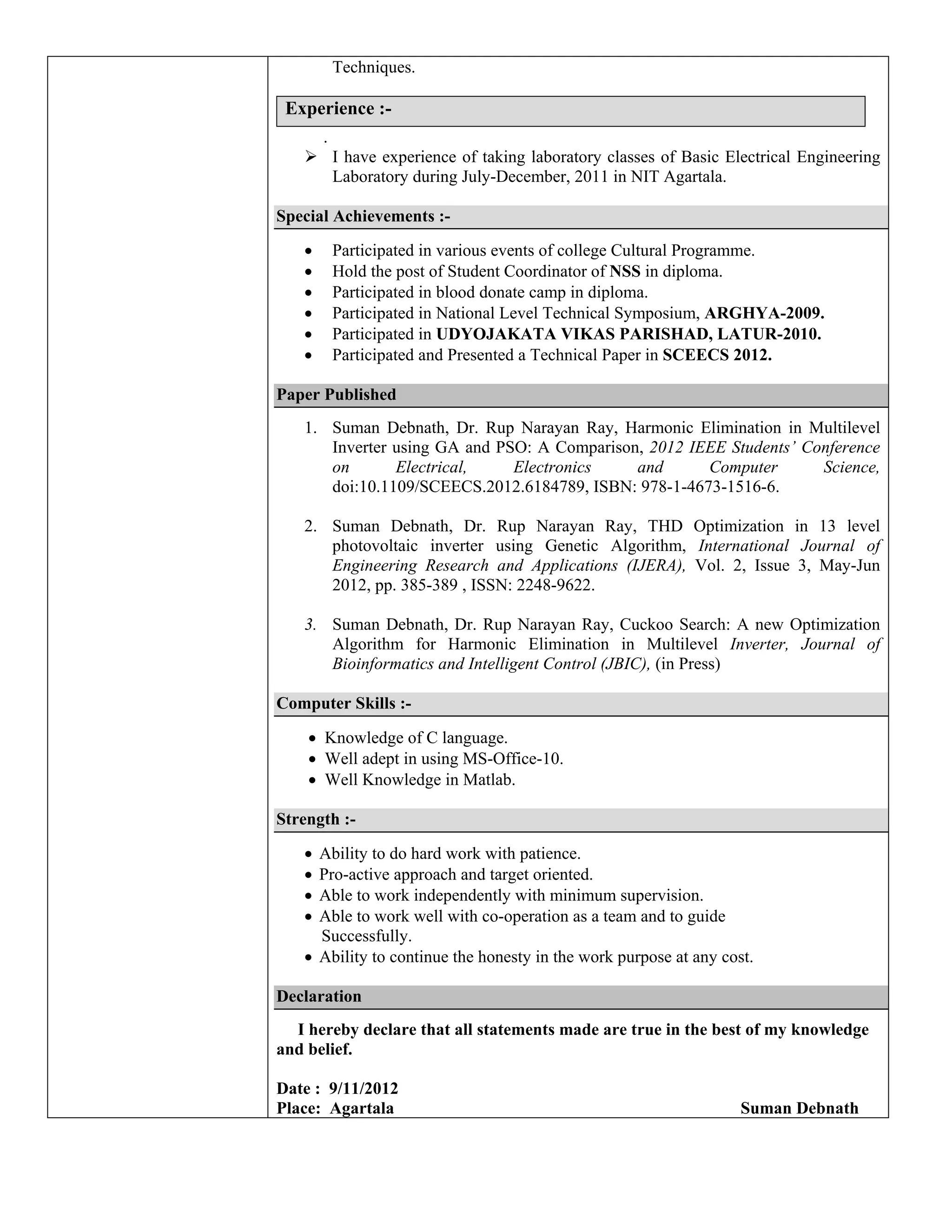 Suman debnath updated cv | PDF