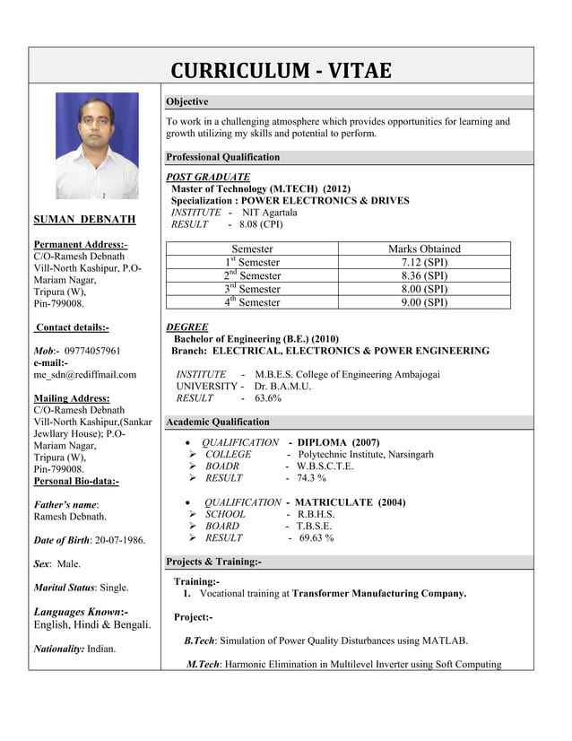 Suman debnath updated cv | PDF | Careers