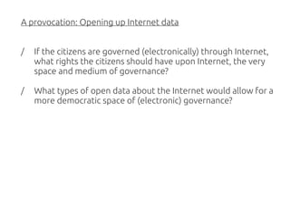 exploring internet governance implications of an expanded open data ...