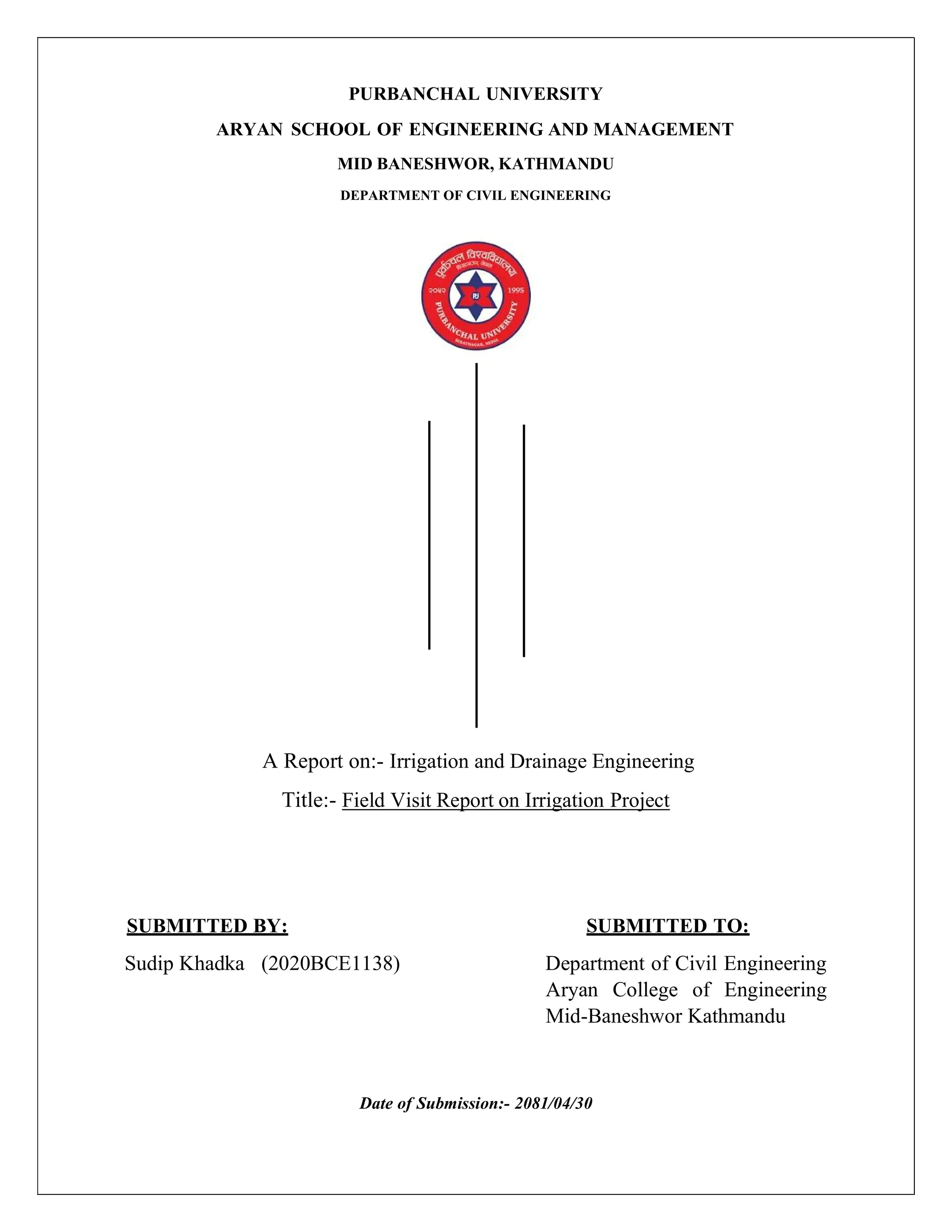Irrigation and drainage engineering Field report .pdf