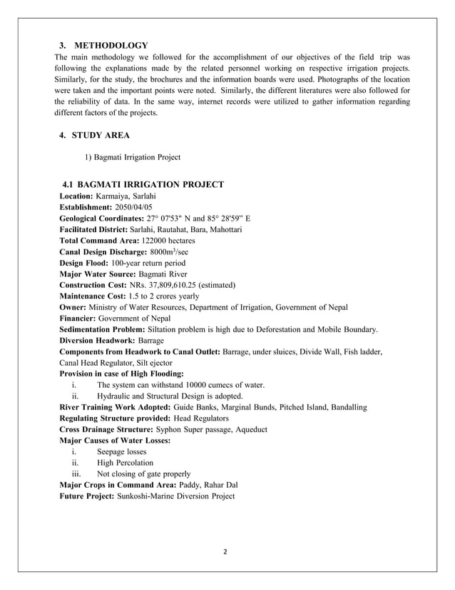 Irrigation and drainage engineering Field report .pdf | Civil ...