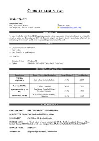 Suman nandi resume | DOC | Business Administration | Business