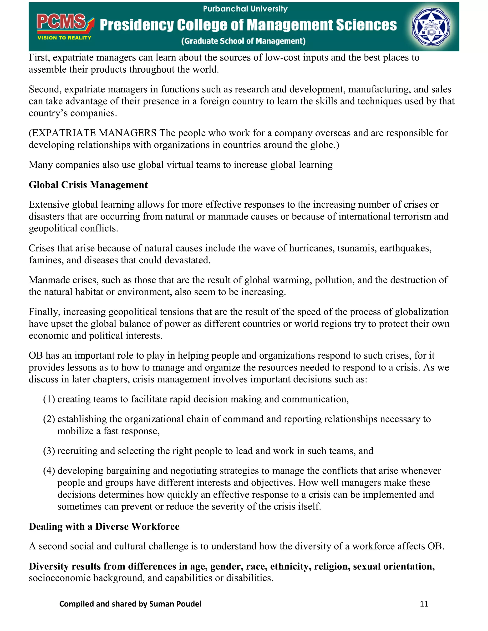 MBA 1s sem Organisational Behaviour Notes | PDF