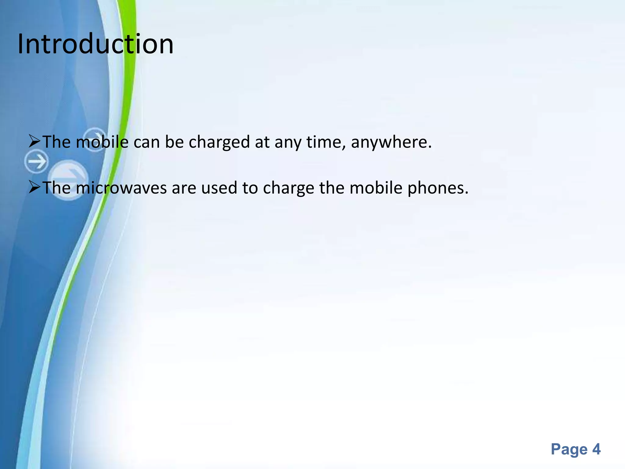 Wireless mobile charging using microwave | PPTX