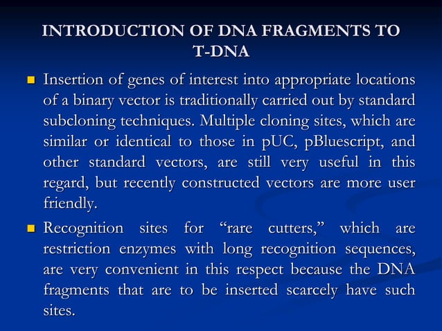 A comprehensive study of shuttle vector & binary vector and its rules of in gene transfer | PPTX ...