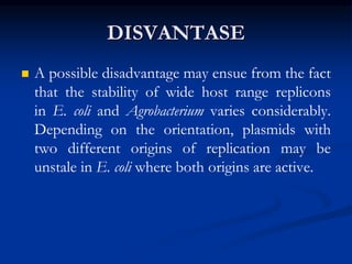A comprehensive study of shuttle vector & binary vector and its rules of in gene transfer | PPTX