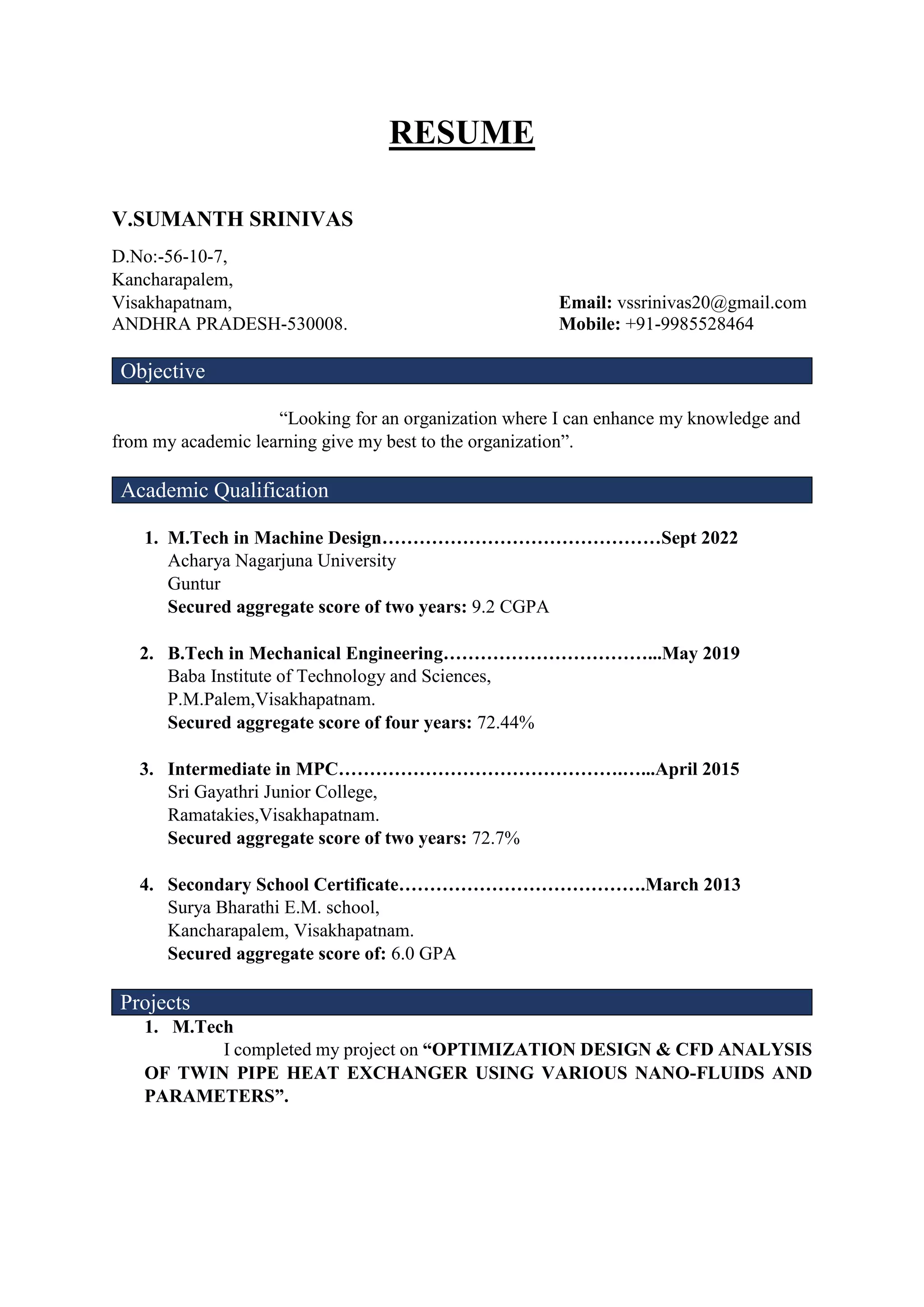 SUMANTH.docx | Education