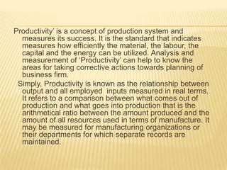 Sumanth's total productivity model | PPTX
