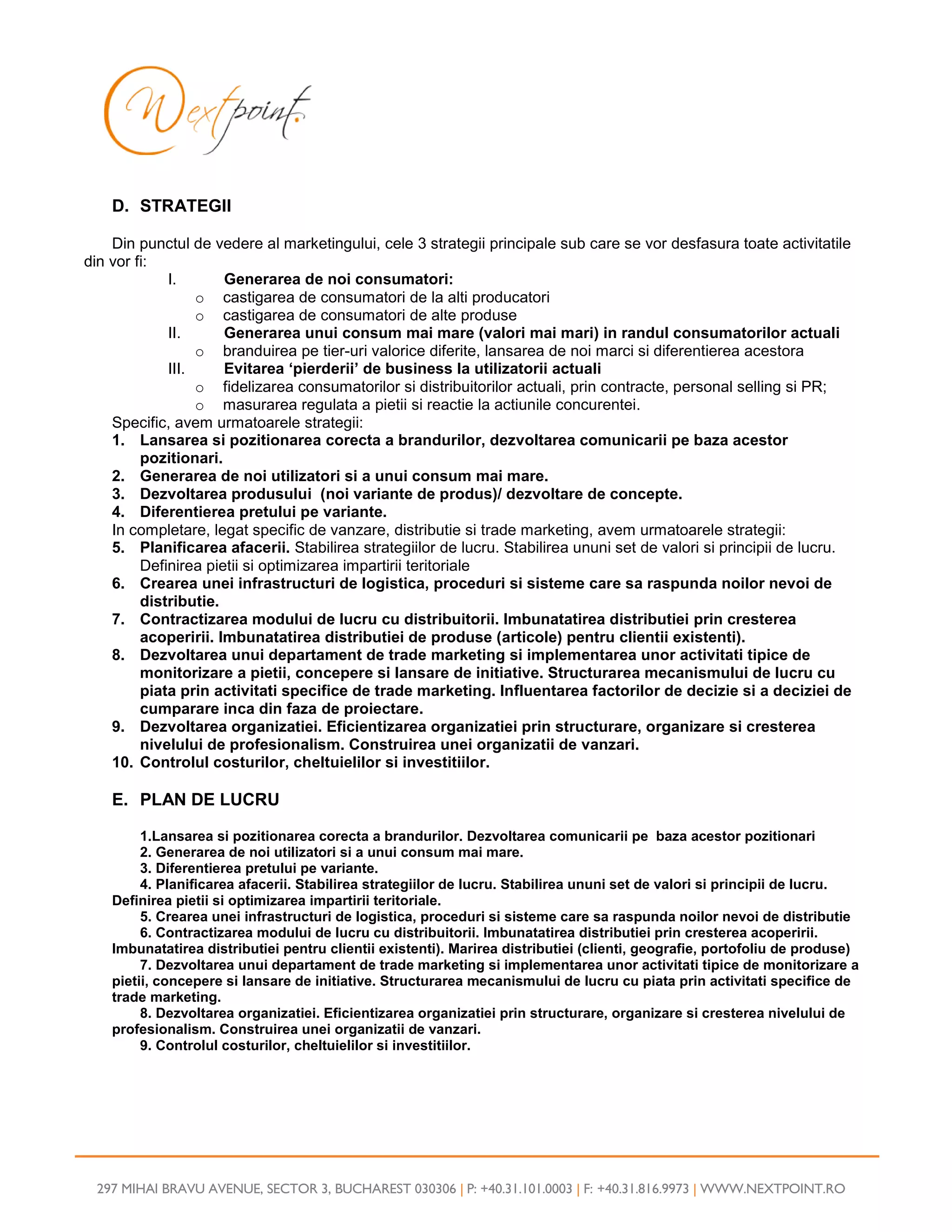 Sumar - plan de actiuni pentru cresterea vanzarilor | PDF