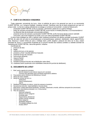 Sumar - plan de actiuni pentru cresterea vanzarilor | PDF