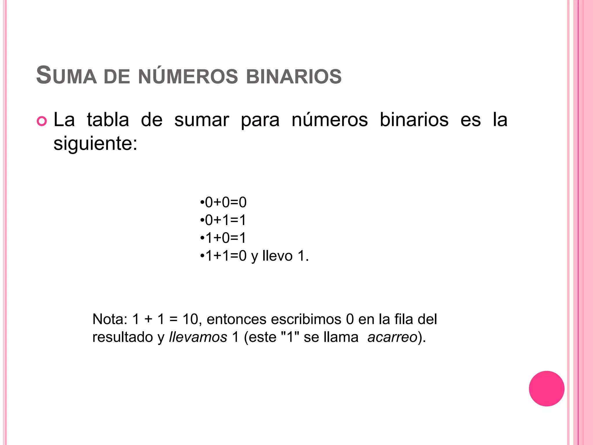 Suma, resta y multiplicación binaria | PPT