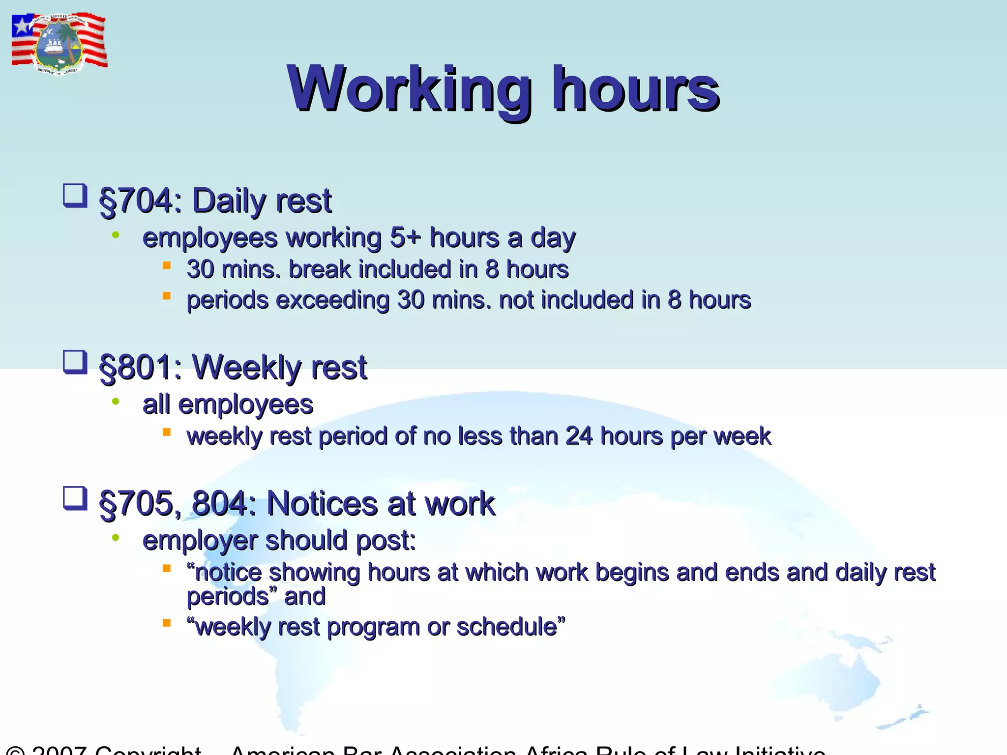 Sumary Of Liberian Labour Law | PPT