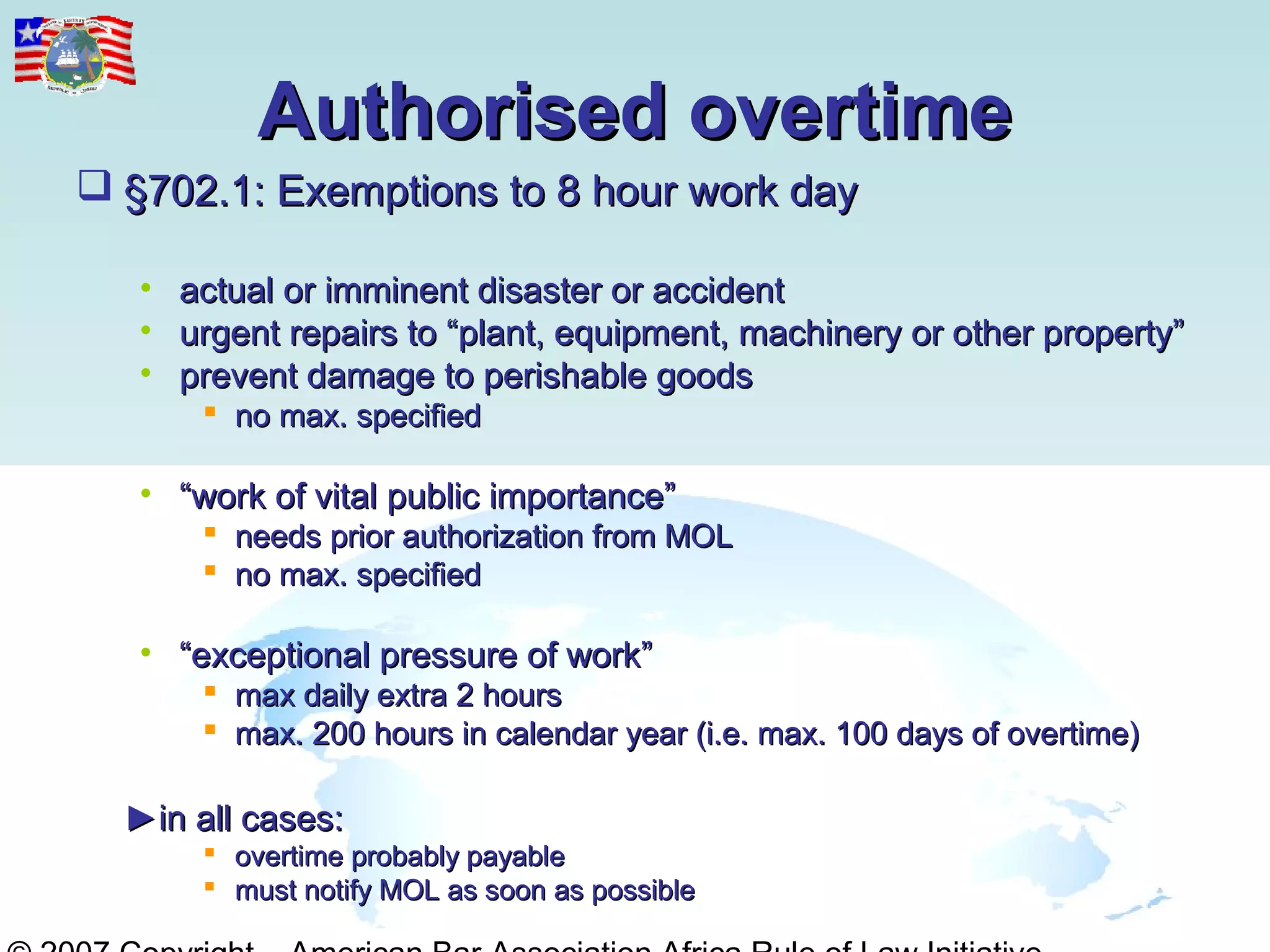 Sumary Of Liberian Labour Law | PPT