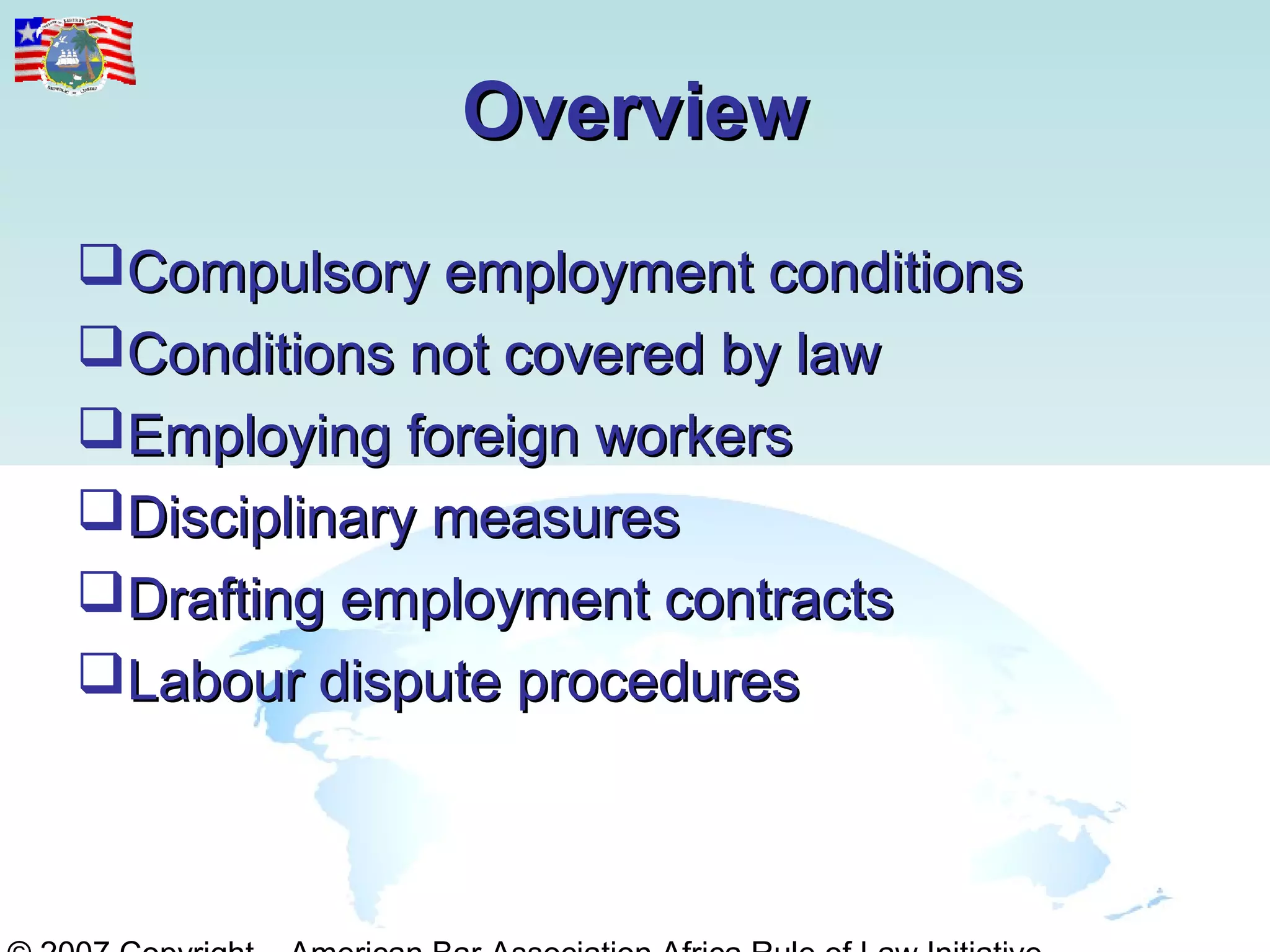 Sumary Of Liberian Labour Law | PPT