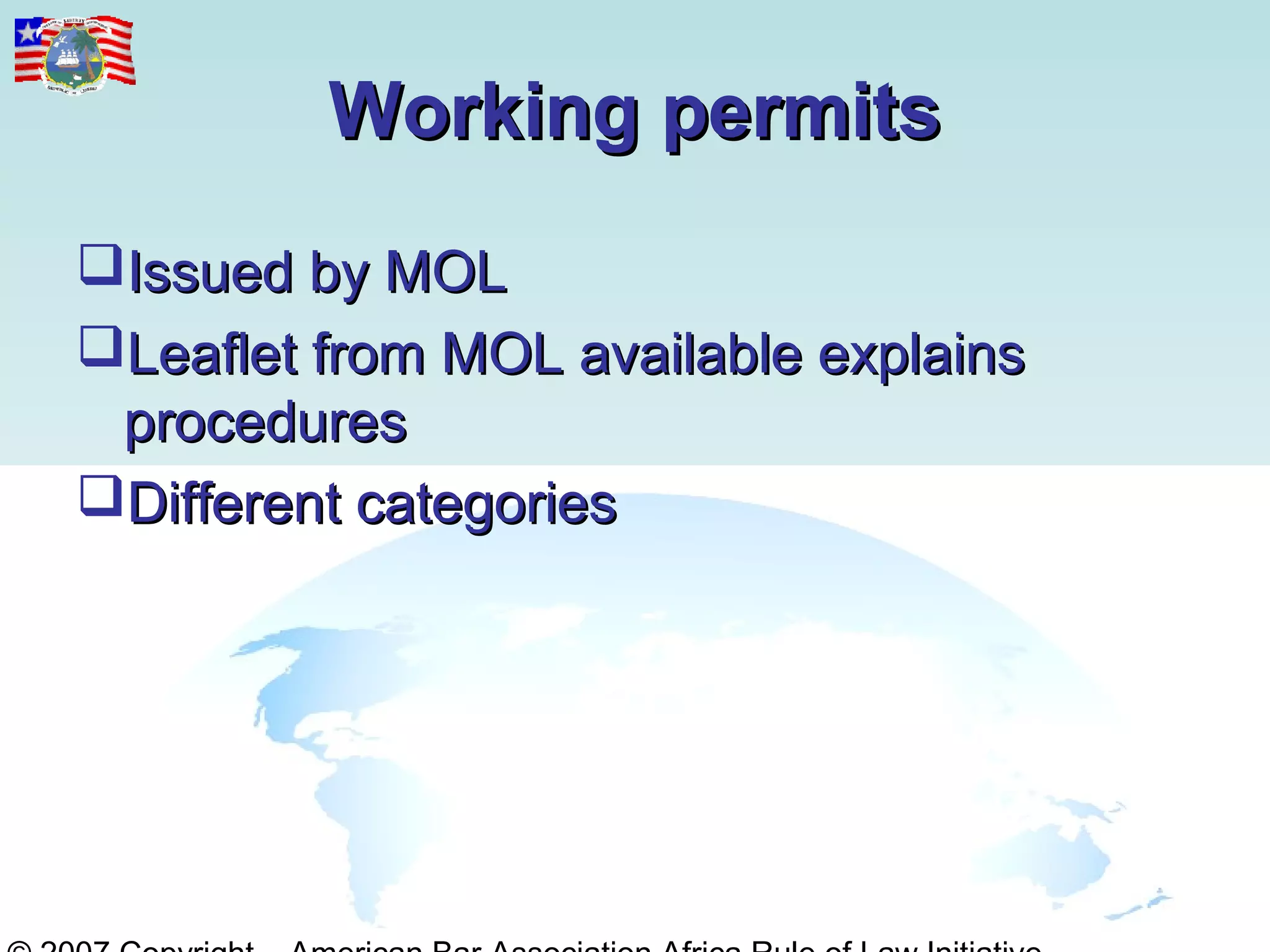 Sumary Of Liberian Labour Law | PPT