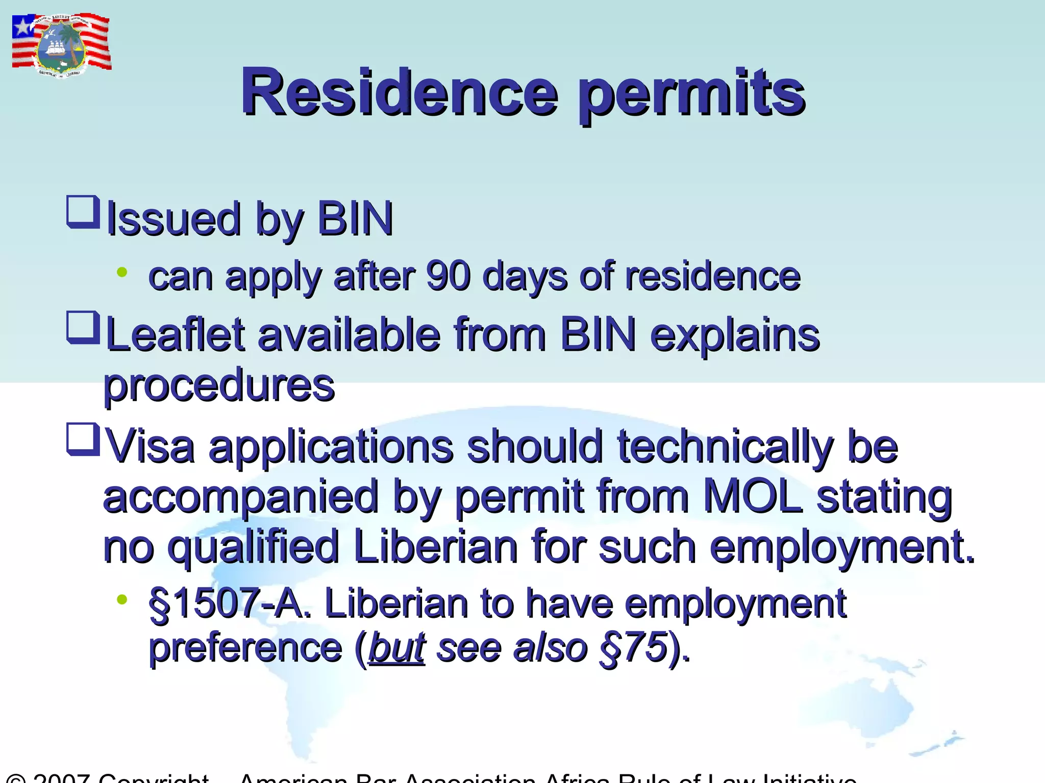 Sumary Of Liberian Labour Law | PPT