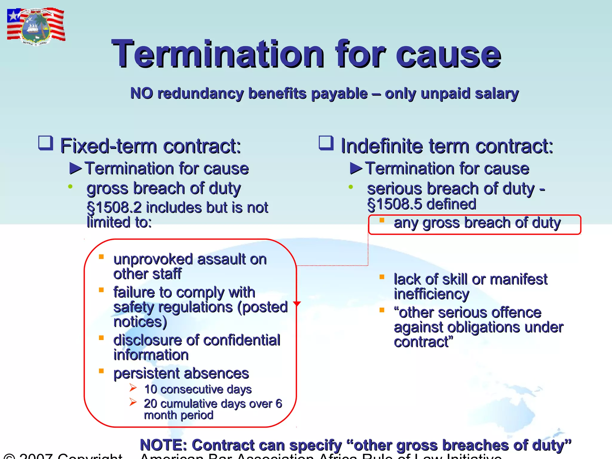 Sumary Of Liberian Labour Law | PPT